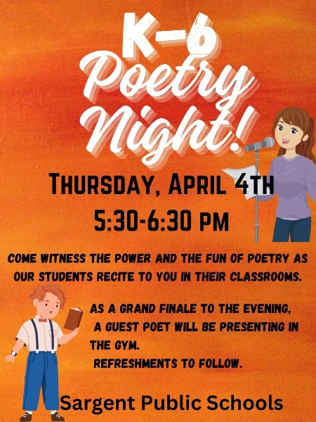 Sargent Public Schools - K-6 Poetry Night