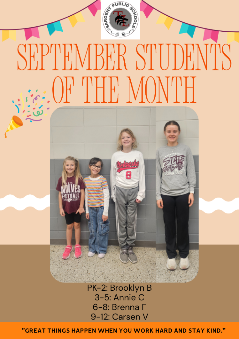 Sargent Public Schools - Students of the Month
